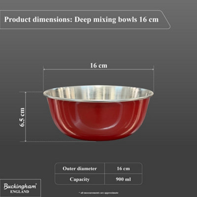 Buckingham Stainless Steel Deep Mixing Bowl 16 cm