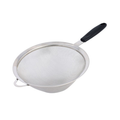 Buckingham Stainless Steel Fine Mesh Sieve 20 cm with Easy Grip Handle