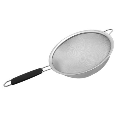 Buckingham Stainless Steel Fine Mesh Sieve Strainer 26 cm Black Handle