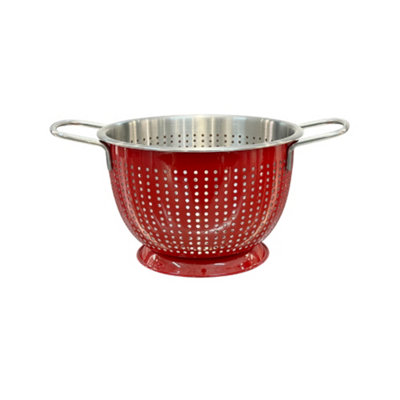 Buckingham Stainless Steel Red Tropical Deep Colander 20 cm