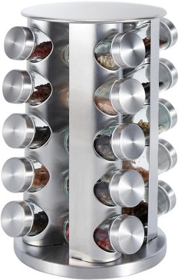 Buckingham Stainless Steel Rotating Spice Rack with 20 Jars Space ...
