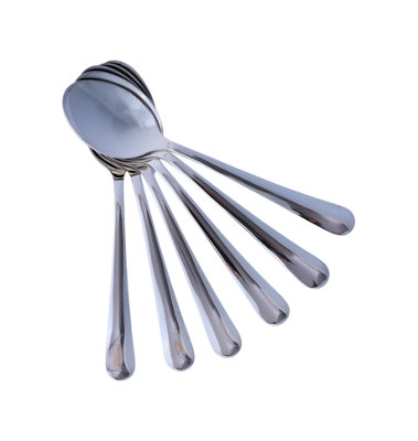 Buckingham Teaspoons Set of 6 Stainless Steel Dessert Spoons Mirror ...