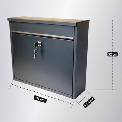 Buckingham Wall Mounted Large Steel Lockable Mail Post Letter Box ...