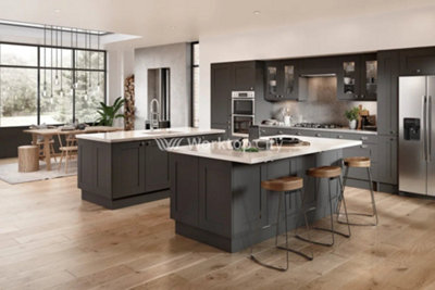 Buckingham Wood Grain Shaker Graphite Replacement Kitchen Doors 570mm x ...