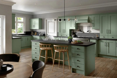 Buckingham Wood Grain Shaker Reed Green Replacement Kitchen Doors ...