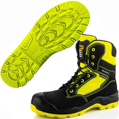 Buckler Boots BuckzViz High Support Yellow Zip Lace Safety Work Boot UK ...