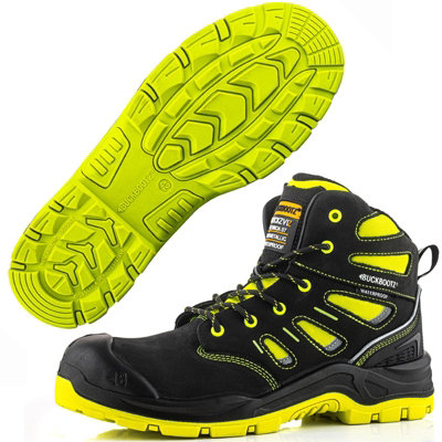 Buckler Boots BuckzViz High Viz Yellow Lace Safety Work Boots UK Sizes 7