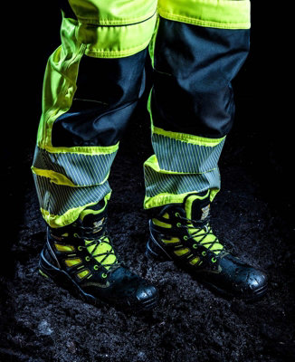 Buckler Boots BuckzViz High Viz Yellow Lace Safety Work Boots UK Sizes 7