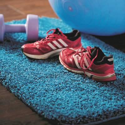 Buddy Teal Washable Plain Rug By Origins-67 X 300cm (Runner)