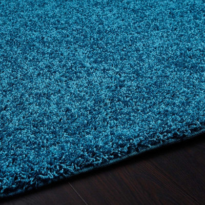 Buddy Teal Washable Plain Rug By Origins-67 X 300cm (Runner)