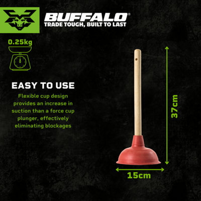 Buffalo Natural Rubber Plunger Large