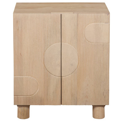 Buffalo Small Mango Wood 2-Door Cabinet in Natural Finish