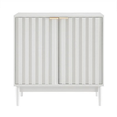 Buffet Cabinet w/ Storage - 2-Door Fluted Sideboard, 80cm Wide x 83cm Tall