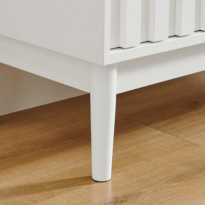 Buffet Cabinet w/ Storage - 2-Door Fluted Sideboard, 80cm Wide x 83cm Tall