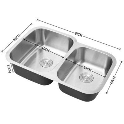 Built-In Stainless Steel Double Kitchen Sink
