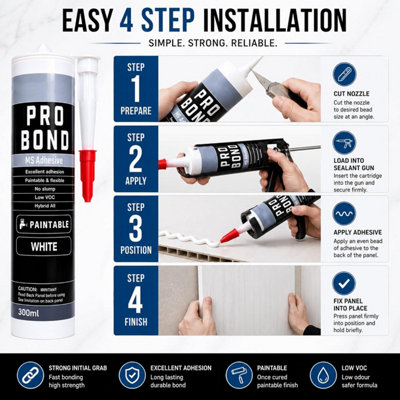 Built Right Heavy-Duty Mounting Adhesive 300ml, Strong Grab No Nails ...