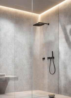 BUILT RIGHT PVC SHOWER WALL PANELS 1M X 2.4M WATERPROOF BATHROOM WALL ...