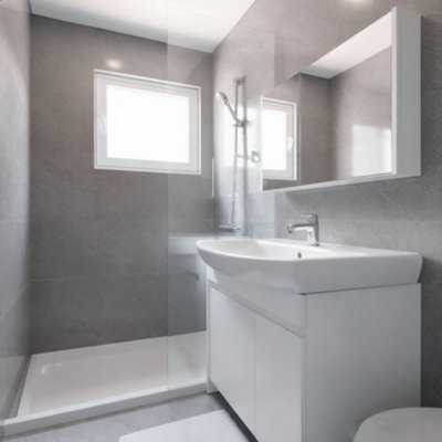 Built Right PVC Shower Wall Panels 1m x 2.4m Waterproof Bathroom Wall ...