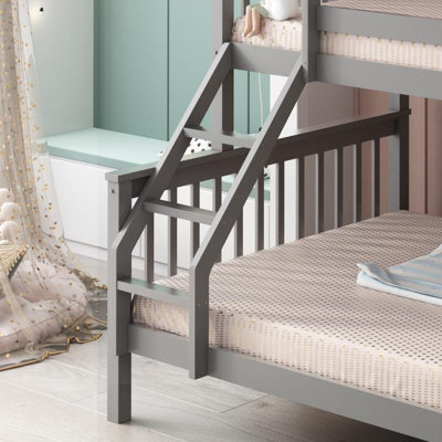 Bunk Bed Kids Grey 3ft Single Upper and 4ft6 Double Bottom Bunk Beds ...