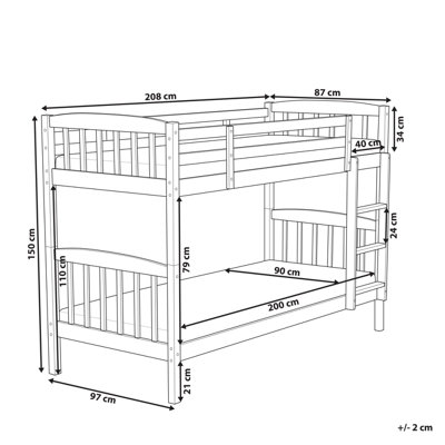 Bunk Bed with Drawers Pine Wood ALBON 90 x 200 cm (EU Single) Light Brown