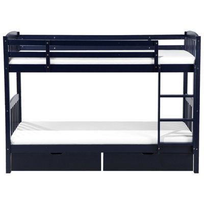 BUNK BED WITH DRAWERS WOOD REVIN 90 X 200 CM (EU SINGLE) NAVY BLUE