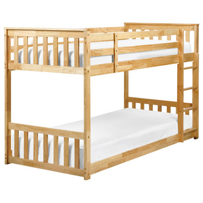 Bunk Bed Wood LAZER 90 x 200 cm (EU Single) Light Brown