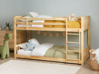 Bunk Bed Wood LAZER 90 x 200 cm (EU Single) Light Brown