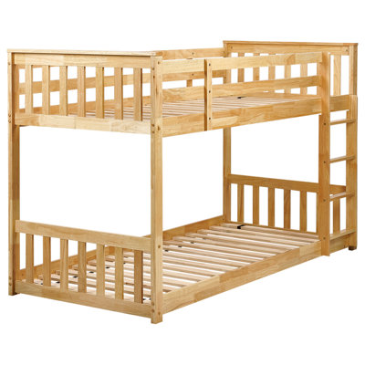 Bunk Bed Wood LAZER 90 x 200 cm (EU Single) Light Brown