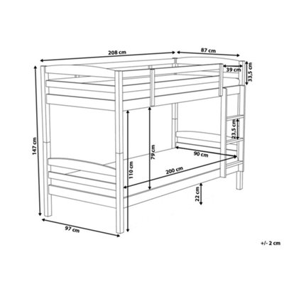 Bunk Bed Wood REGAT 90 x 200 cm (EU Single) White