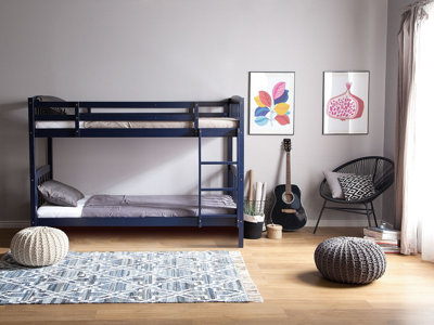 Bunk Bed Wood REVIN 90 x 200 cm (EU Single) Navy Blue