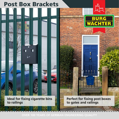 Burg-Wachter Adjustable Post Box Gate & Railing Mounting Bracket Kit