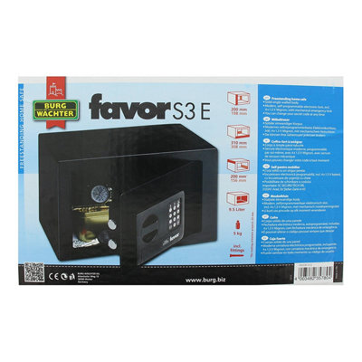 Burg-Wachter Favor Safe S3E, Electronic Home Safe, 200 x 310 x 200mm