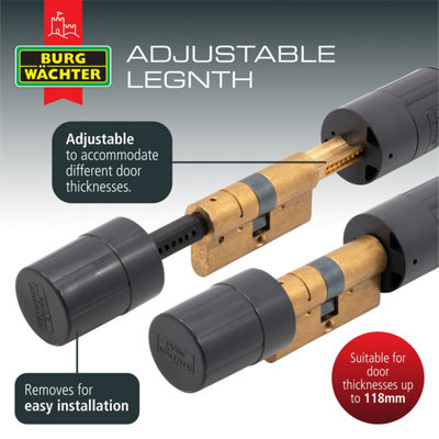 BURG-WACHTER secuEntry Home 5000 CYL Cylinder, Black