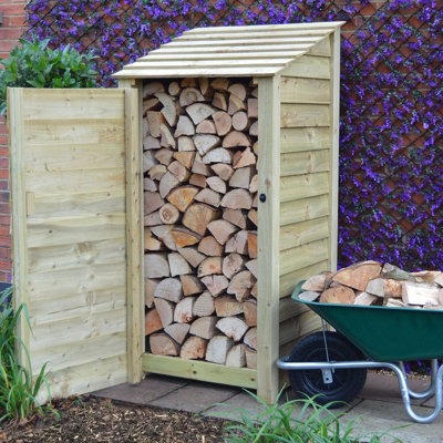 Burley 6ft Log Store with Doors - L80 x W89.5 x H181 cm - Light Green