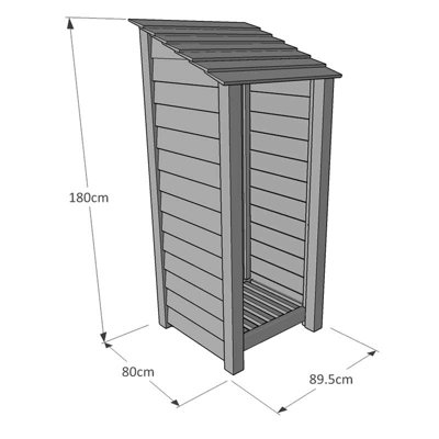 Burley 6ft Log Store with Doors - L80 x W89.5 x H181 cm - Light Green