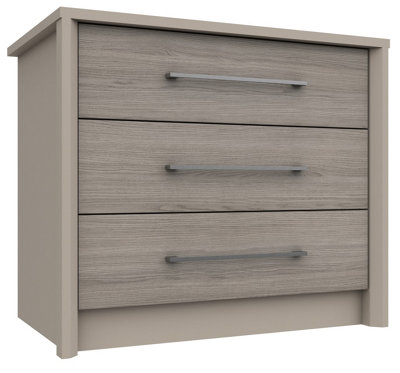 Burlington 3 Drawer Chest - Fired Earth and Grey Oak