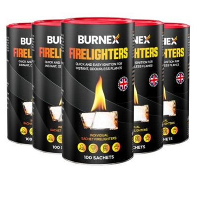 Burnex Wax Firelighters for Wood Burners 100 (5 Tubes)