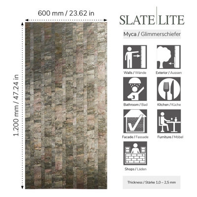 Burning Forest Slate Veneer Multi Brick 120 x 60cm Thin & Light Weight ...
