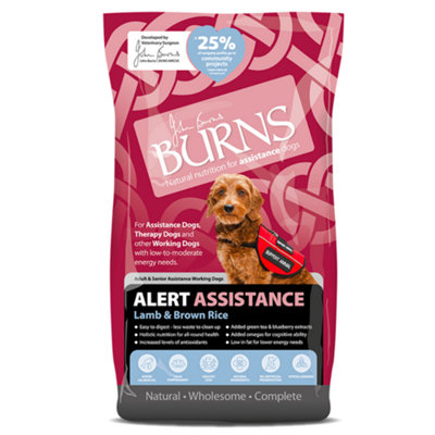 BURNS NATURAL DOG FOOD ALERT ASSISTANCE LAMB & BROWN RICE 2KG