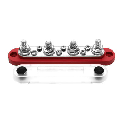 Bus Bar 150a 4xM8 terminal. Red. | DIY at B&Q