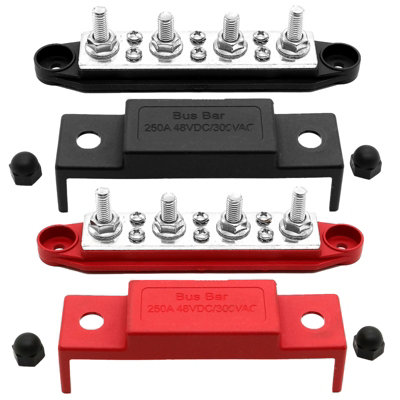Bus Bar 250a 4 x M8 terminals. 8 screw terminals. Both | DIY at B&Q