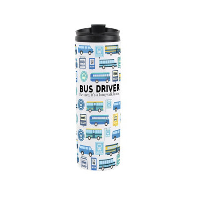 Bus Driver Travel Mug - Novelty Trades Gift Stainless Steel Vacuum ...