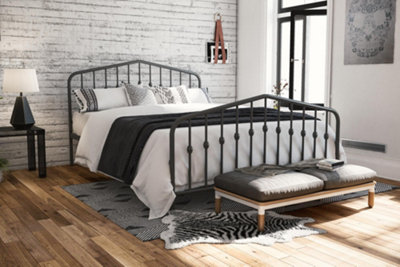 Bushwick Metal Bed Grey, Double