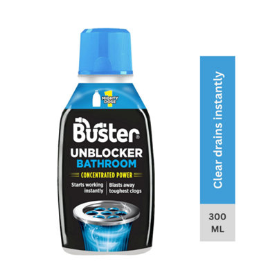 Buster Bathroom Plughole Unblocker Fast Powerful Clear 300ml