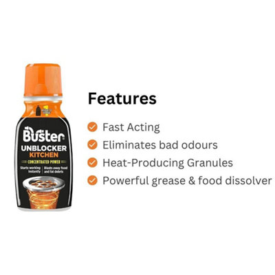 Buster Kitchen Plughole Unblocker 150 G - Pack of 3