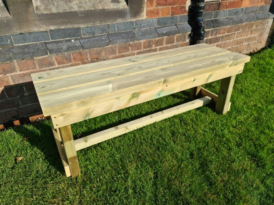 Butchers Bench, Wooden Garden Bench - L39 x W120 x H45 cm - Minimal ...