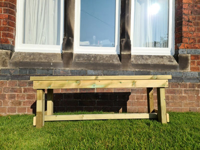 Butchers Bench, Wooden Garden Bench - L39 x W120 x H45 cm - Minimal ...
