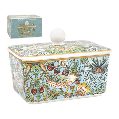 Butter Dish with Lid Fine China W.Morris Strawberry Thief Cheese ...