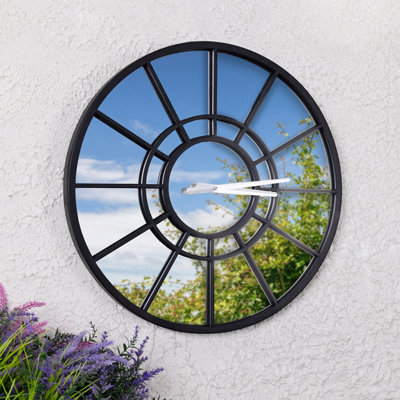 Buttermere Indoor Outdoor Mirrored Skeleton Wall Clock 50cm
