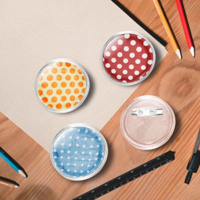 Button Badges Kit with 100 Sets 37 mm Acrylic Pins